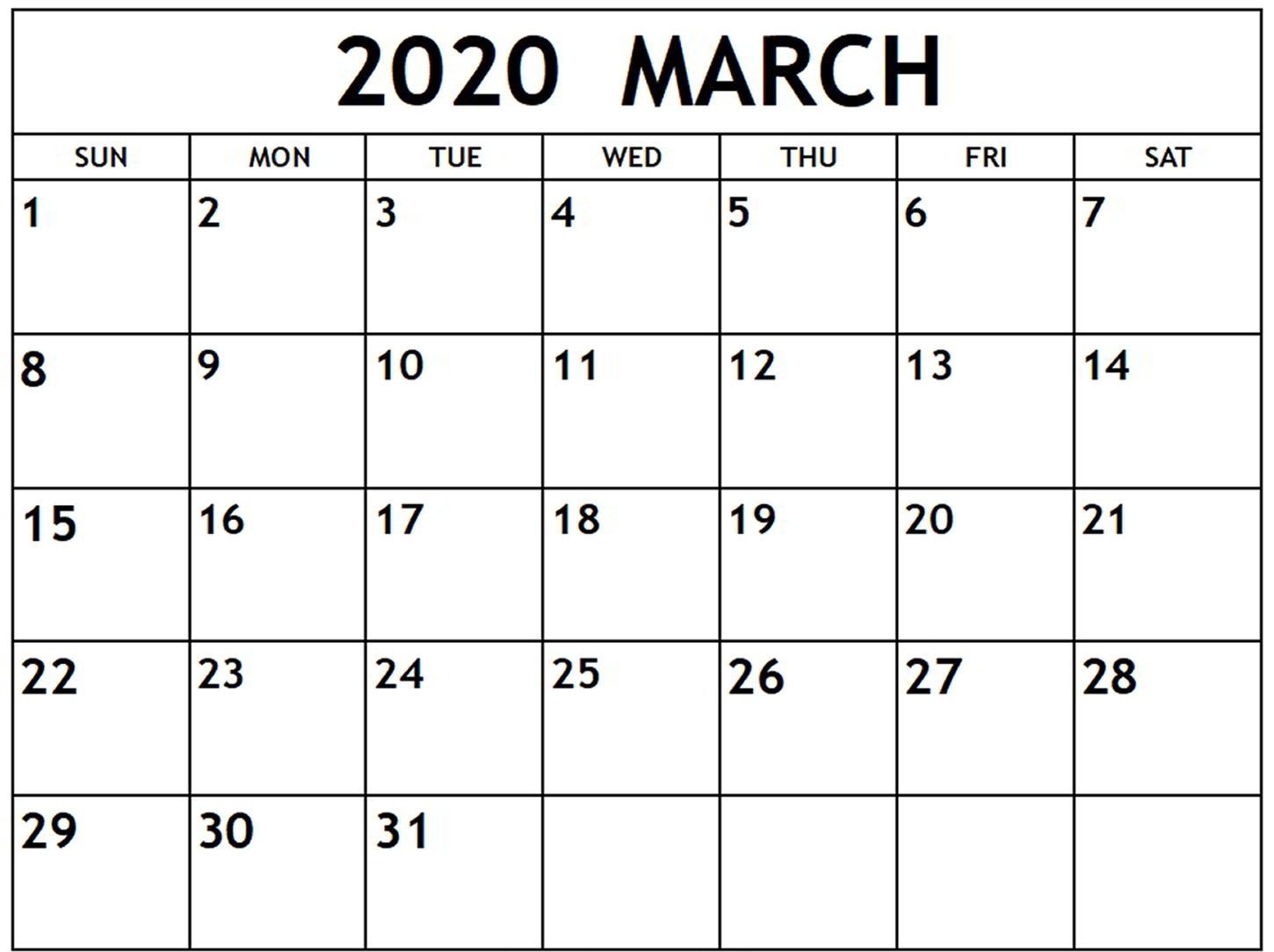 March 2020 Printable Calendar Printable Word Searches